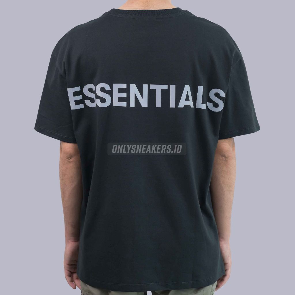 Jual ESSENTIALS REFLECTIVE BACK LOGO BLACK TEE | Shopee Indonesia