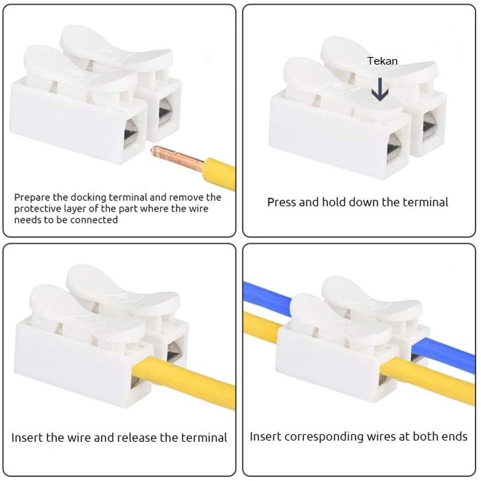Jual Sambungan konektor Kabel Listrik 2 Kabel / Quick Connect Wiring ...