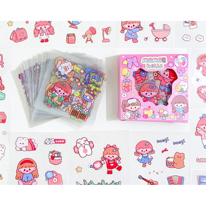 Jual AJS Sticker 100pcs/ sticker 100 lembar/ sticker momo/ sticker ...