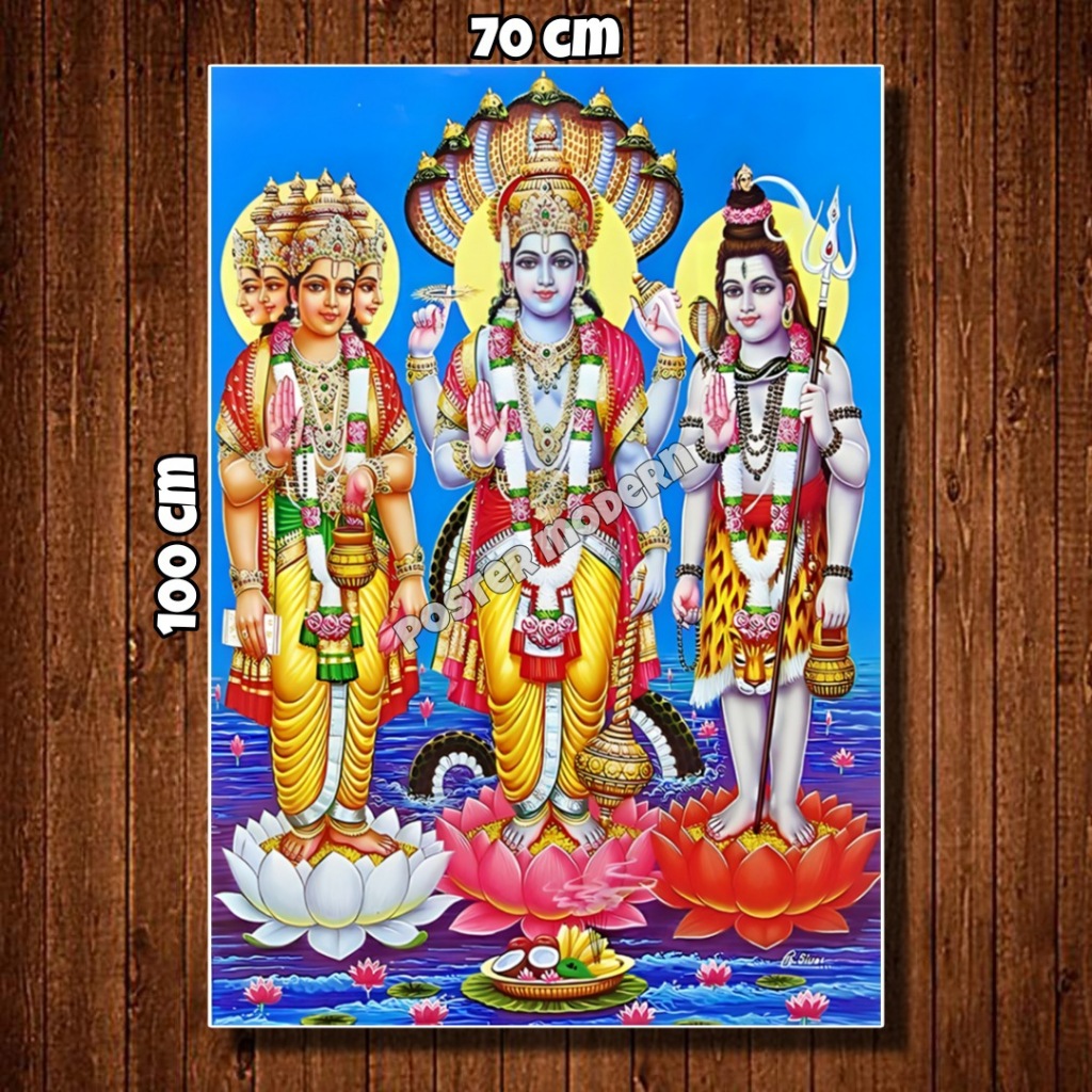 Jual HIASAN DINDING POSTER DEWA BRAHMA DEWA WISNU DEWA SIWA UKURAN ...