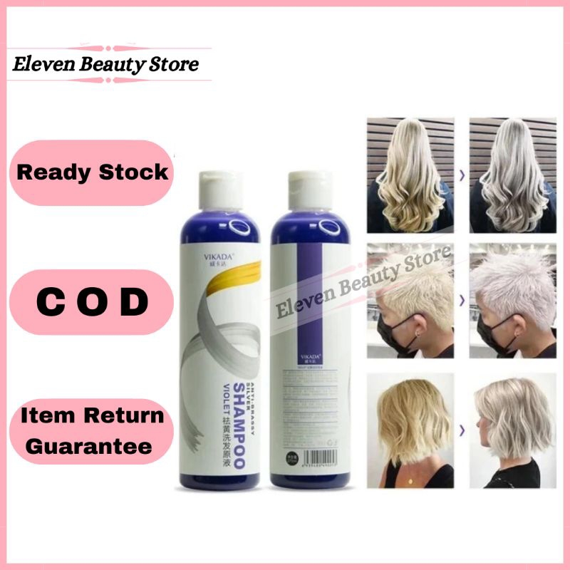 Jual Shampoo Blonde Purple Hair Bleaching For Silver Ash Removes Yellow ...