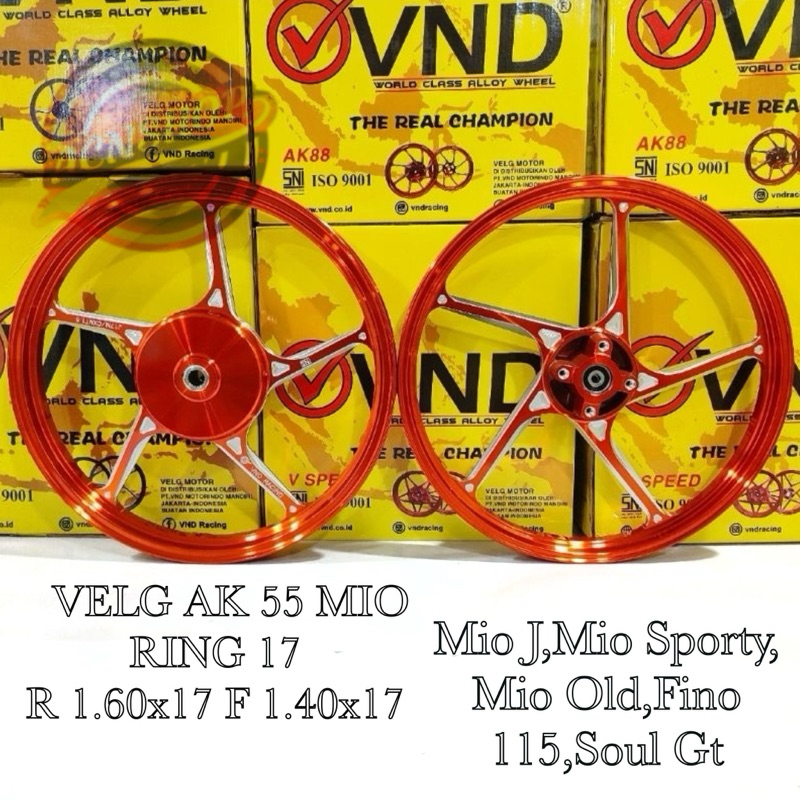 Jual Velg VND AK 55 1.60x17 & 1,40x17 MIO SPORTY MIO LAMA MIO SMILE MIO ...