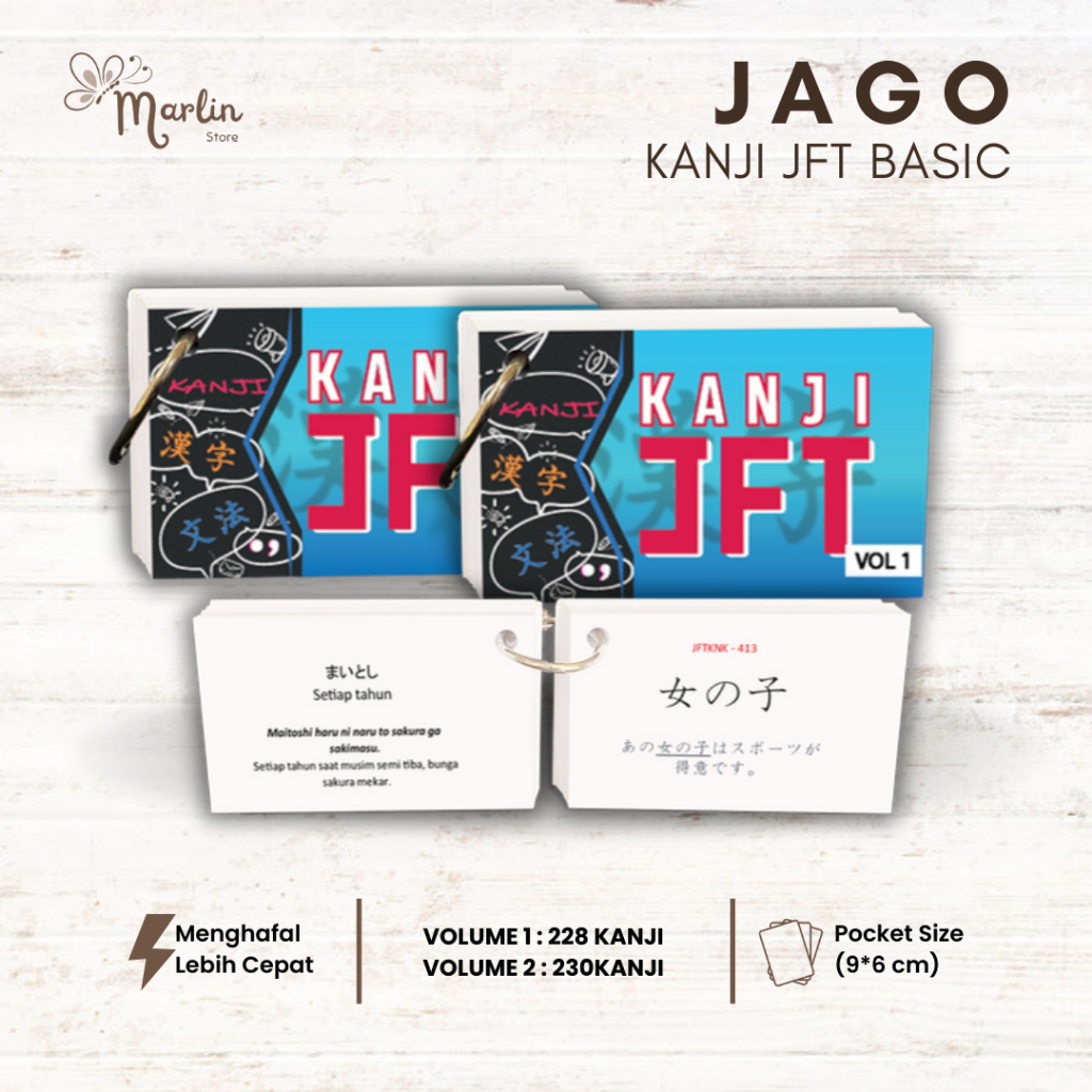 Jual Flashcard Kanji JFT Basic Kartu Menghafal Cepat Edukasi Kamus Praktis Bahasa Jepang ...