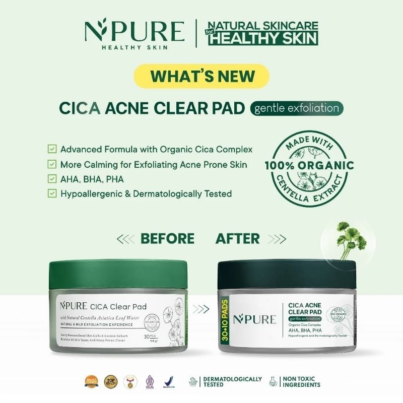 Jual Npure Cica Clear Pad / Exfoliating Pad | Shopee Indonesia