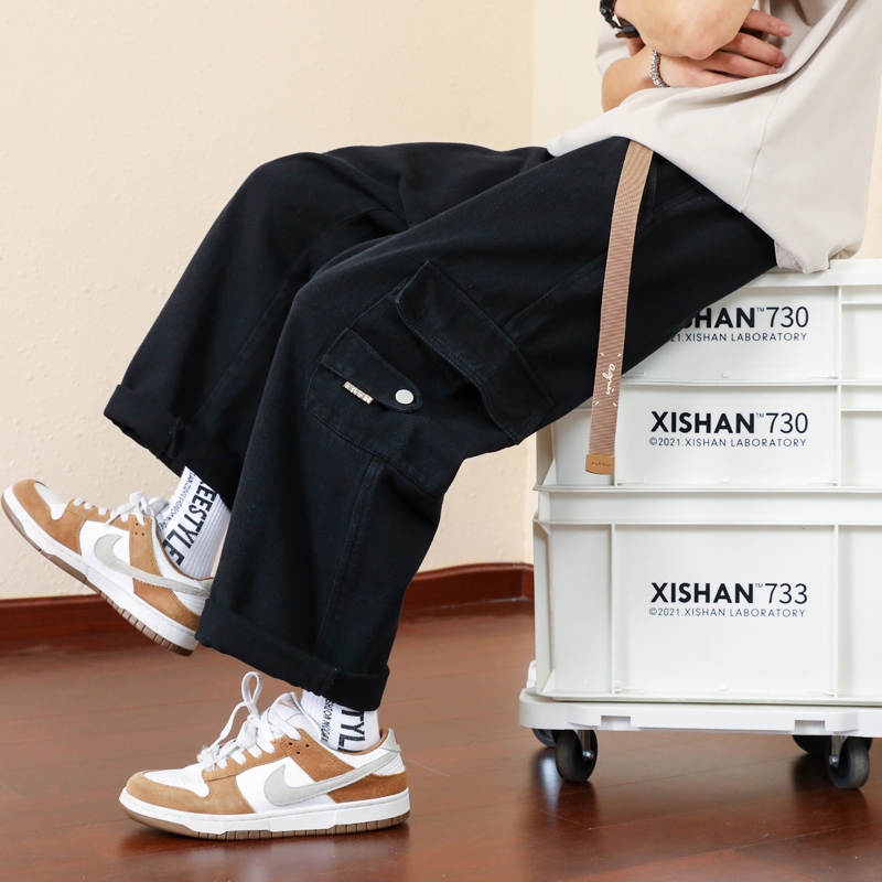 Jual Celana Cargo Pria Panjang Dewasa Oversize Pria Korean Style Loose Straight Pants Promo ...