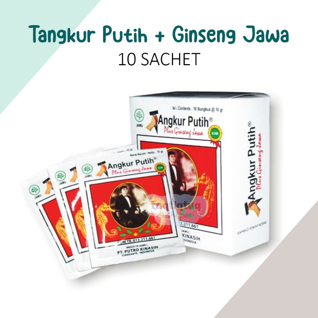 Jual Jamu Tangkur Putih Plus Ginseng Jawa 1 Box 10 Sachet Jamu Serbuk ...