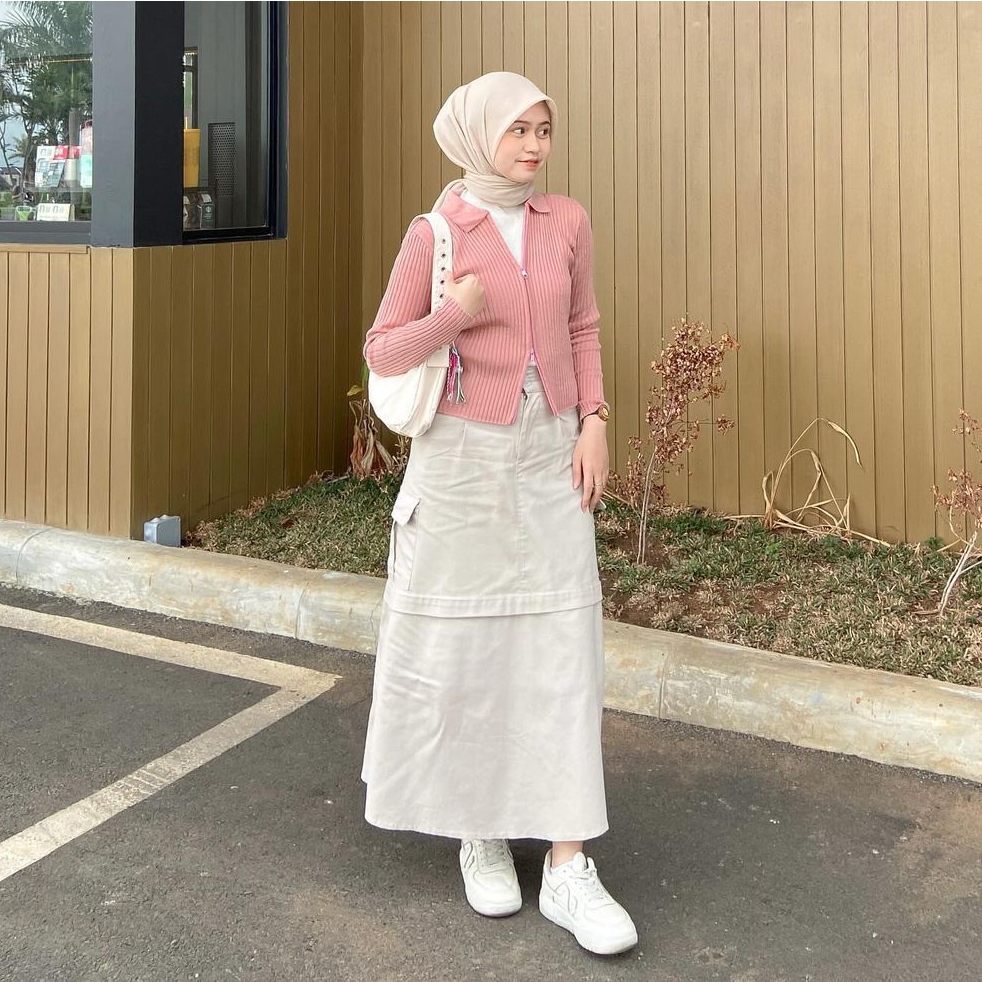 Jual Irene Carigan Knit Zipper Cardigan Ac Shopee Indonesia