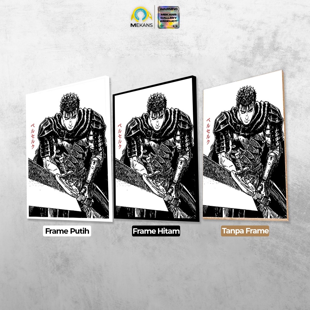 Jual MEKANS - 30x40 cm BERSERK GUTS ANIME MANGA Frame Block Hiasan ...