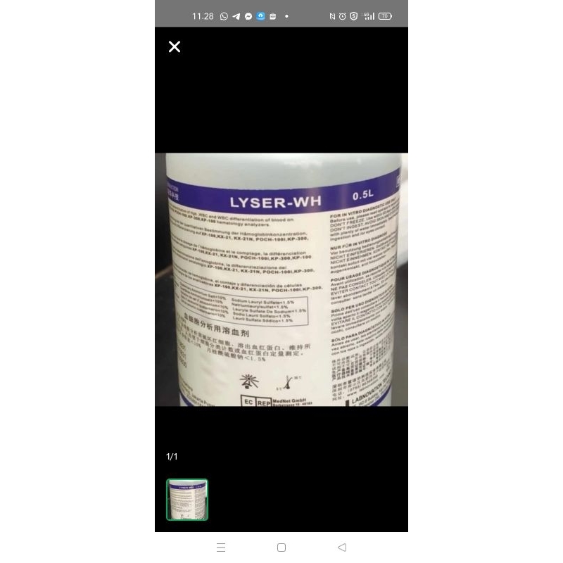 Jual Reagen Hematologi Labnovation Lyser WH 500ml | Shopee Indonesia