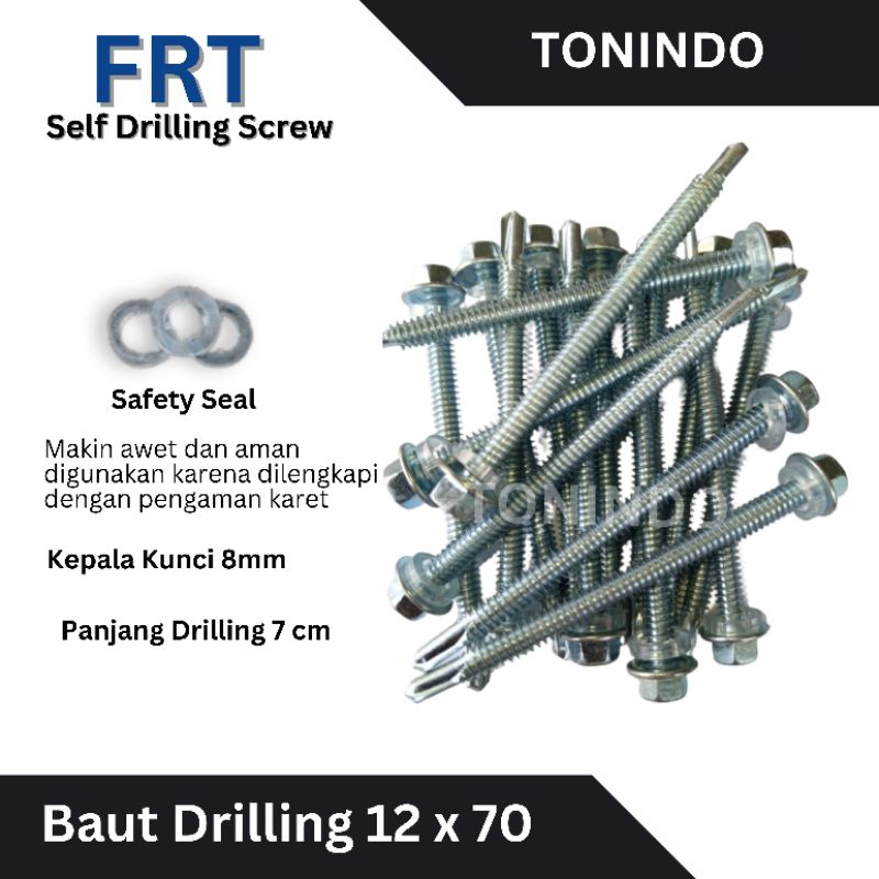 Jual Baut Drilling Roofing Self Drilling Screw 12 x 70 (7 cm) | Shopee ...