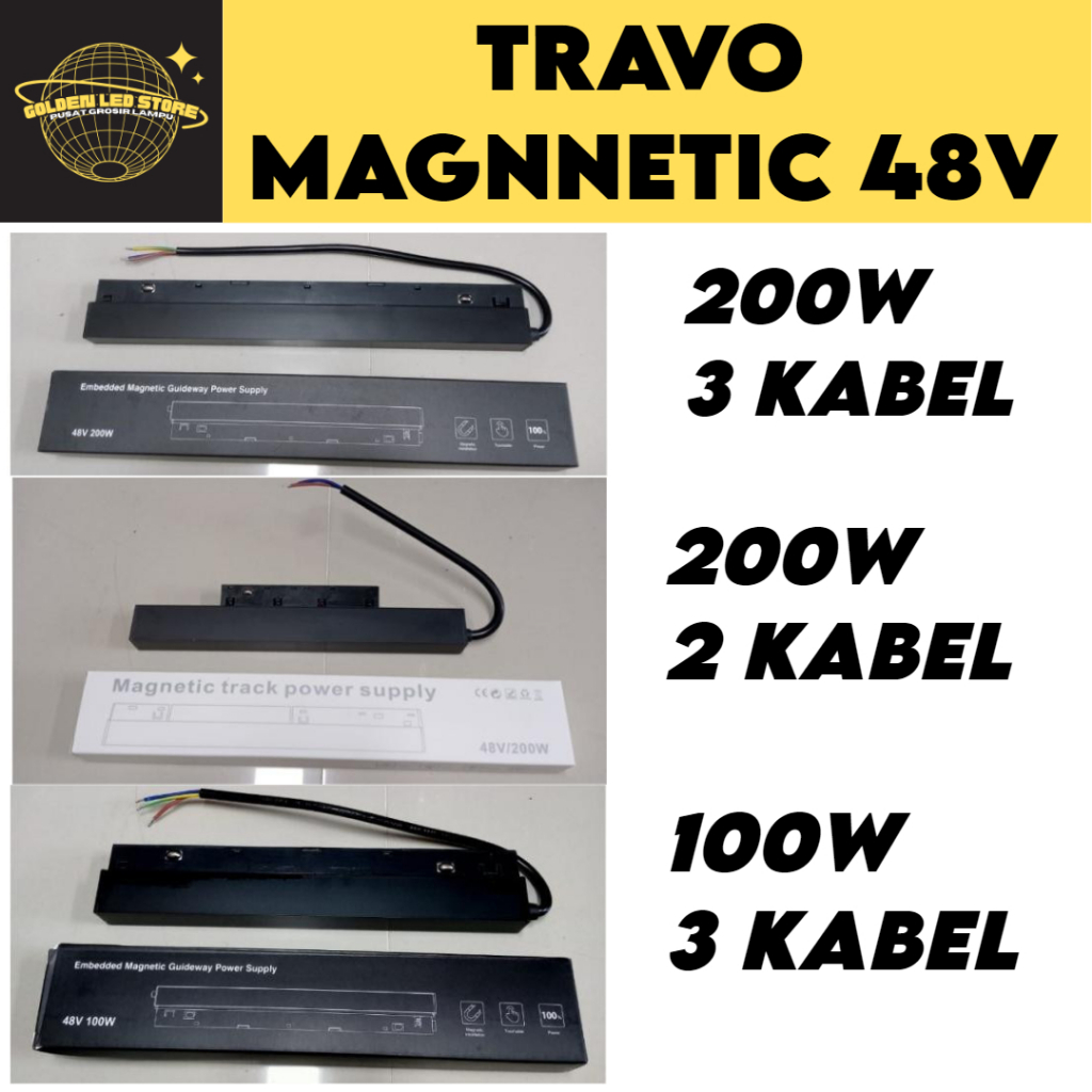 Jual TRAFO LED TRACK MAGNETIC 48V / POWER SUPPLY LED TRACK 100W 200W ...