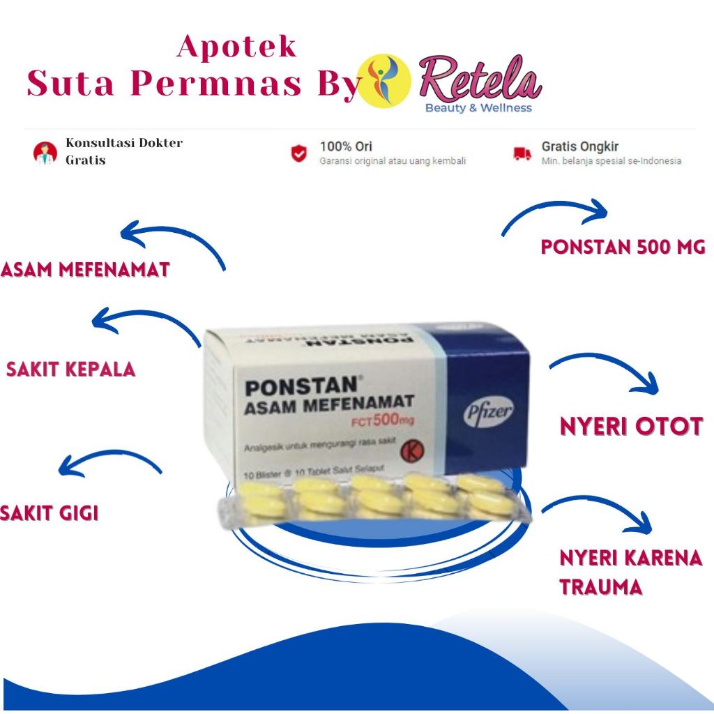 Jual Ponstan 500 mg 10 Tablet | Shopee Indonesia