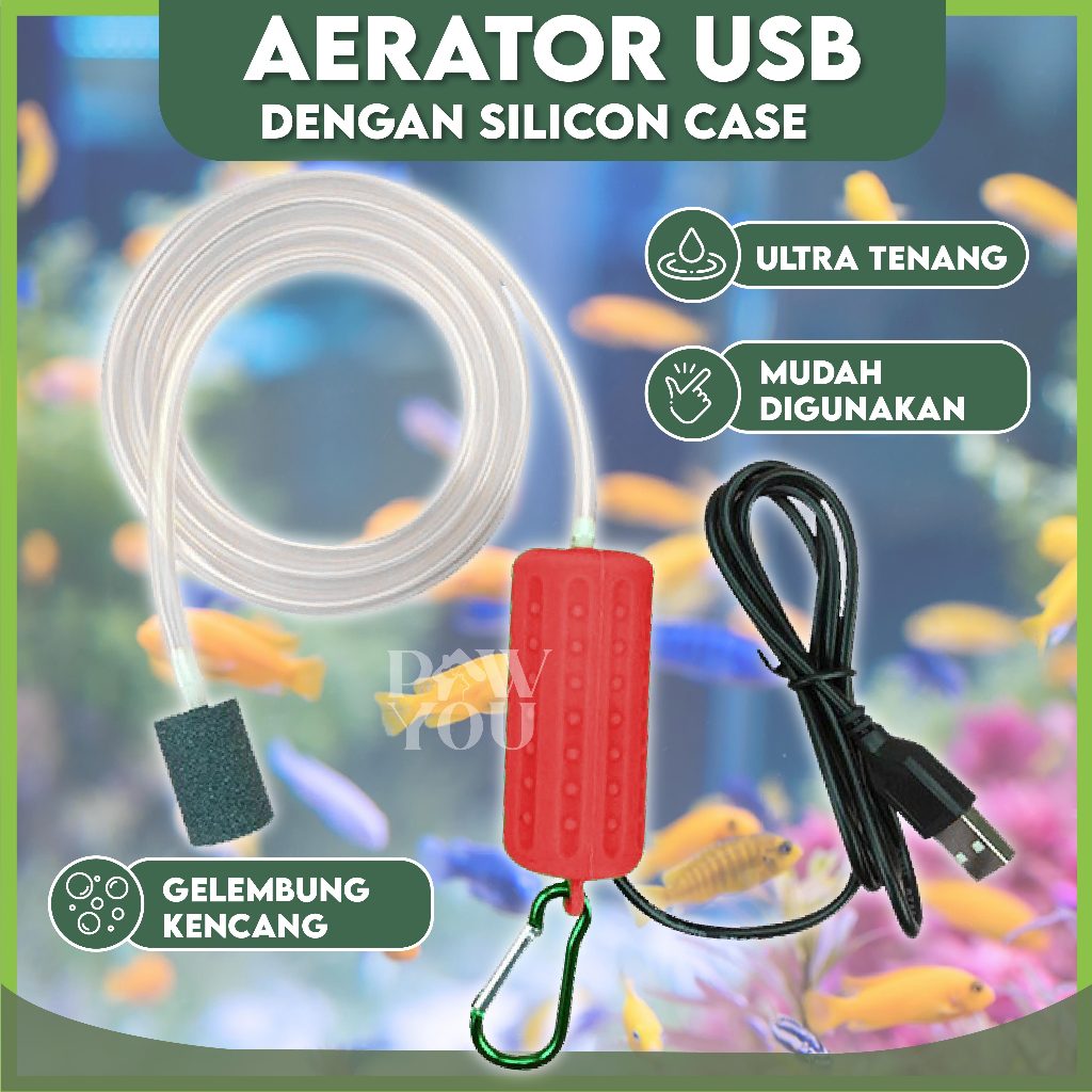 Jual Aerator Aquarium Silicone Case USB Pompa Udara Akuarium Ikan ...