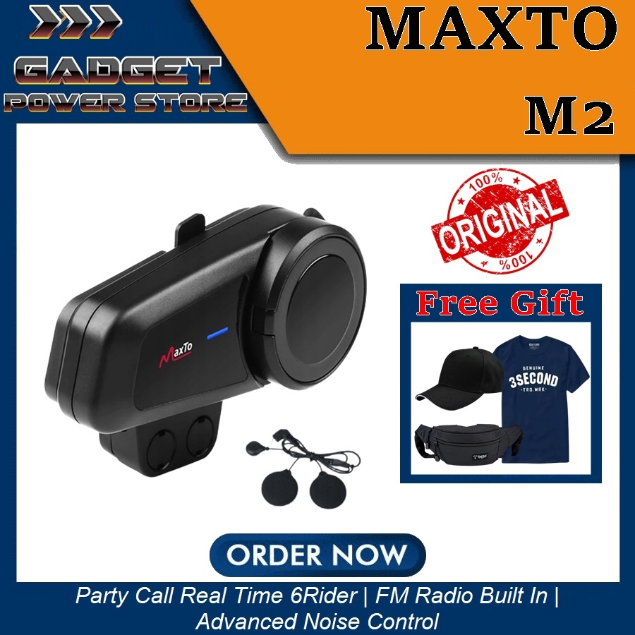 Jual Maxto M2 6 Riders Group Party Call Intercom Bluetooth Helm Original | Shopee Indonesia