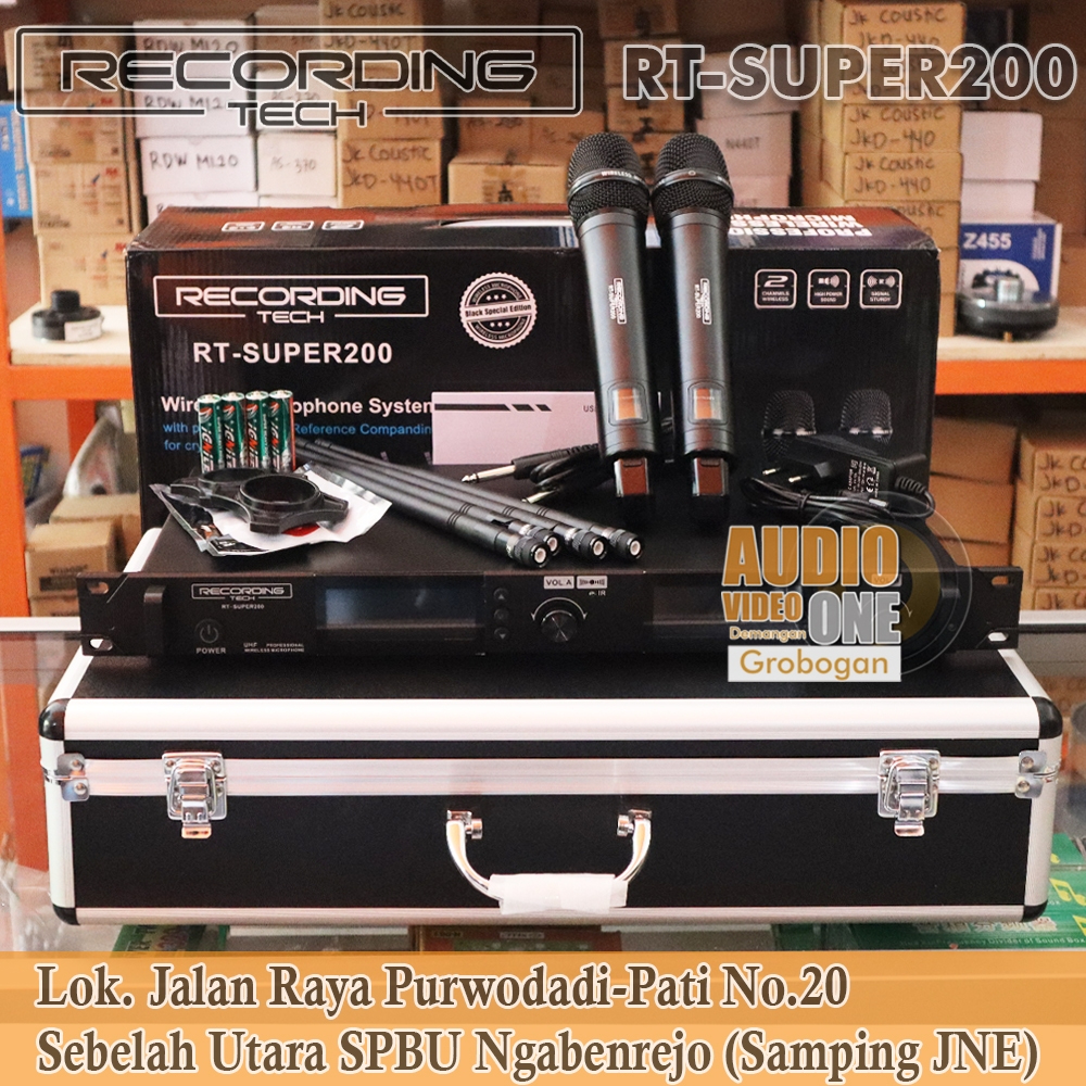 Jual Mic Wireless Recording Tech RT Super 200 Microphone Wirles 2 ...
