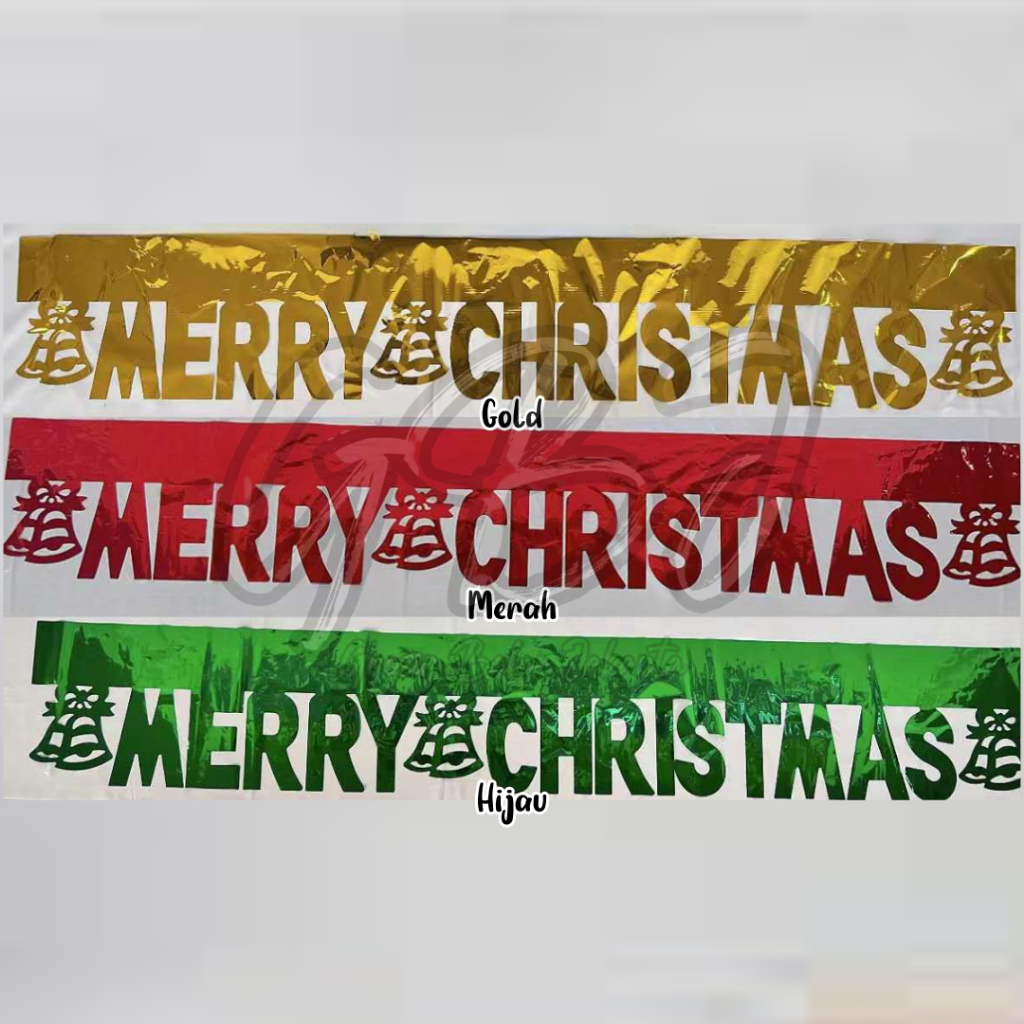Jual BANNER FOIL MOTIF Natal / Rumbai / Backdrop / Tirai (2m*30cm ...