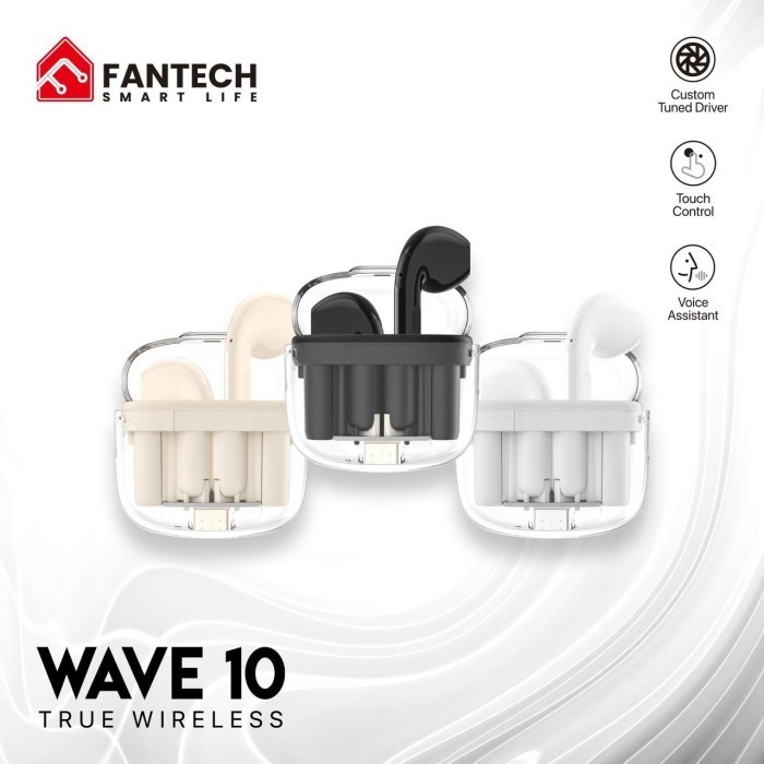Jual Earphone/Headset Fantech Wave 10 TWS Wireless Bluetooth 5.3 + Mic ...