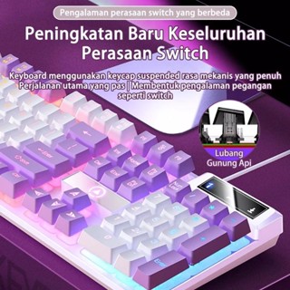 Jual LIVETECH Ungu Gaming Keyboard Mechanical K500 Feel Pink Mekanikal ...