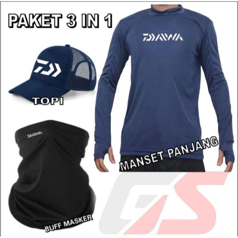 Jual Paket hemat 3 in 1 Lengkap Topi Mancing, Buff Masker Mancing Dan ...