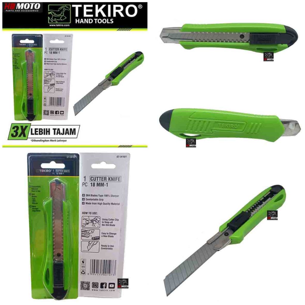 Jual TEKIRO Pisau Cutter KNIFE PC 18 MM-1/CUTTER KNIFE 18 MM GT-CK1821 ...