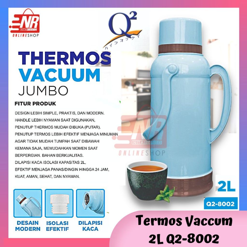 Jual Termos Q2 2Liter 8002 - Termos 2L - Termos Panas Dingin - Termos ...