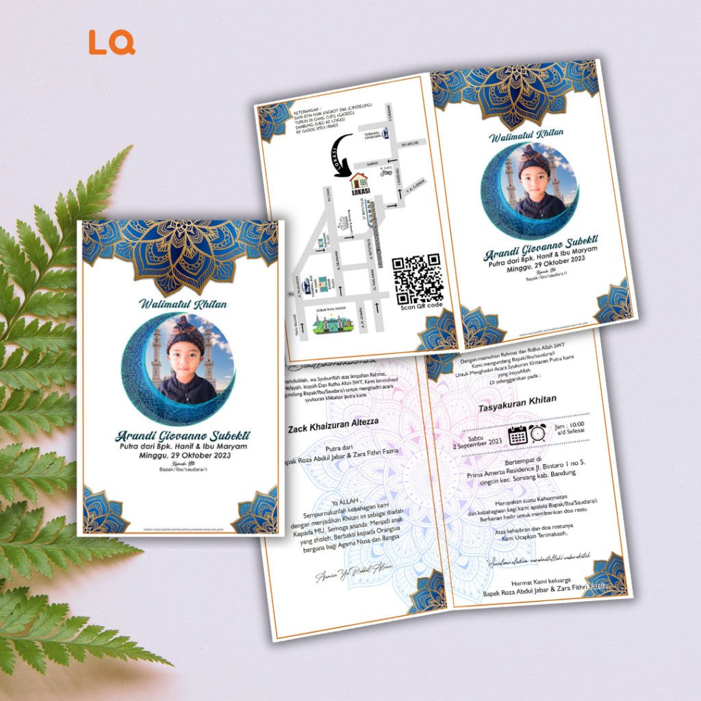 Jual Undangan sunatan Khitanan Jasmin Glitter tebal 200 GSM | Shopee ...