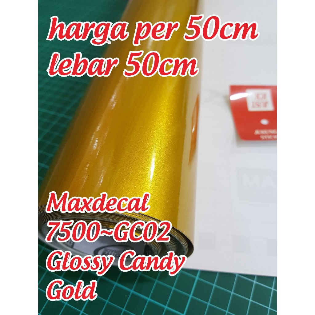 Jual Stiker Metalik - Sticker Vinyl Maxdecal Glossy Candy Gold - per ...