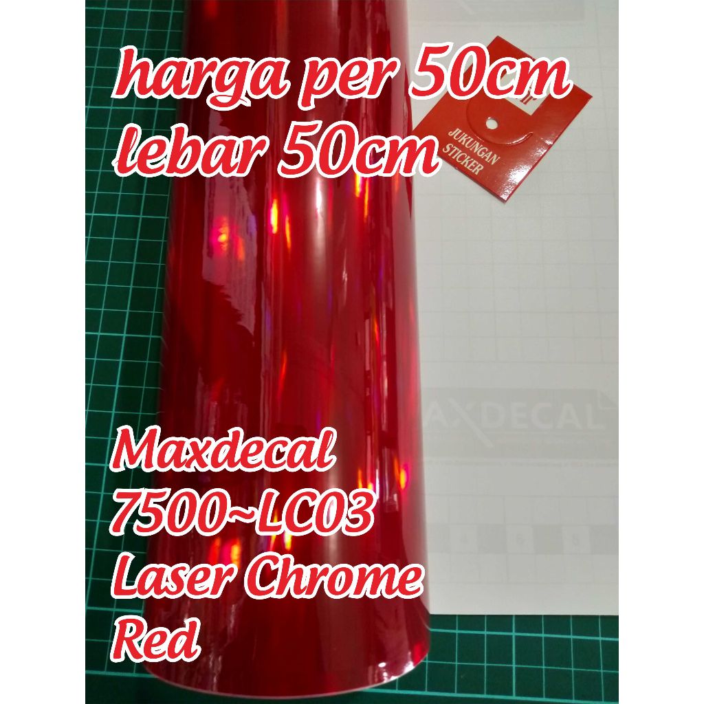 Jual Stiker - Sticker Vinyl Maxdecal Laser Chrome Merah - Red - per ...