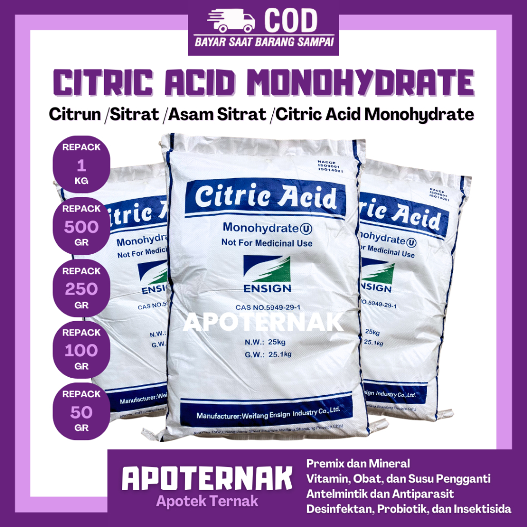 Jual CITRIC ACID FOOD GRADE - Sitrun - Citrun - Sitrat - Sitrun Makanan ...