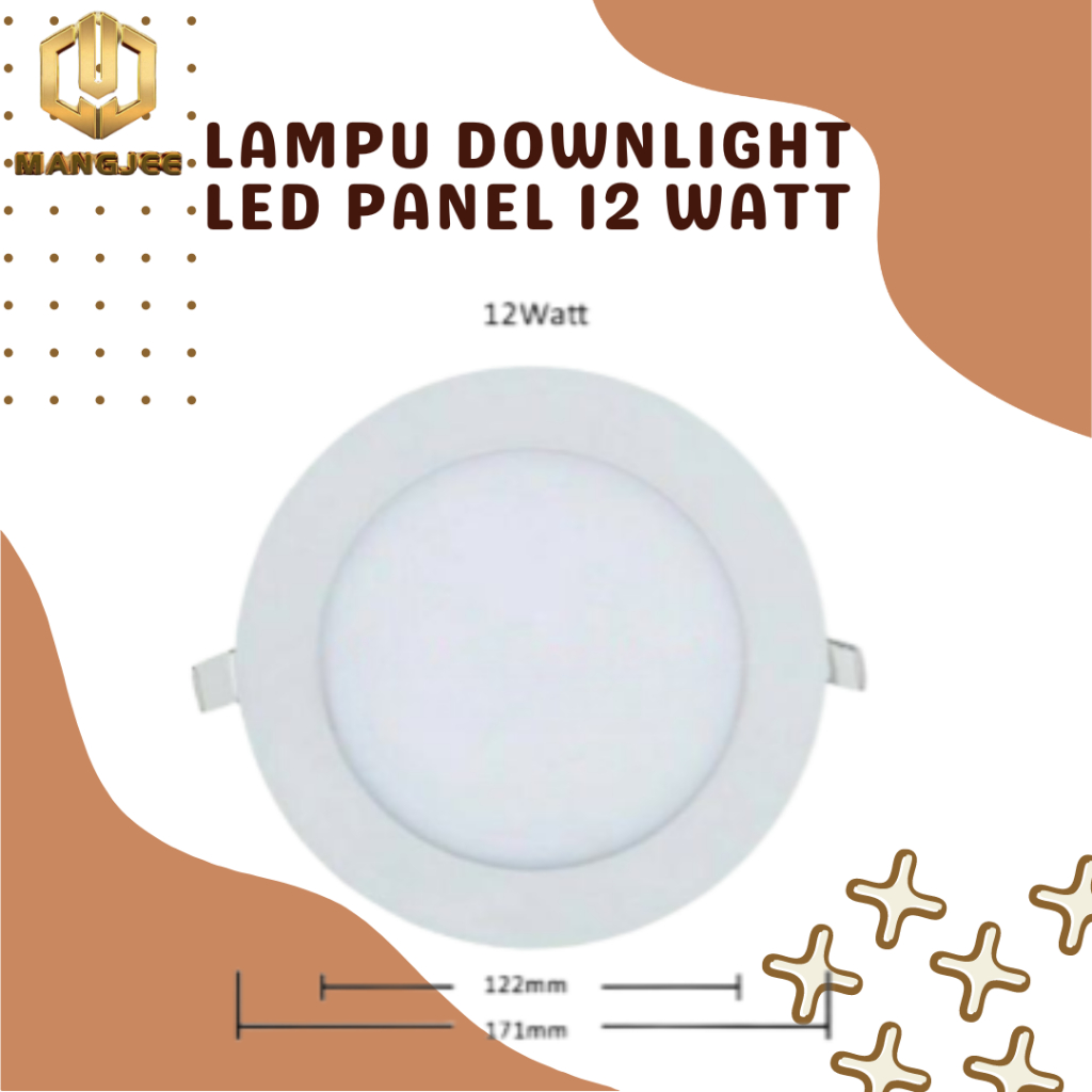 Jual LAMPU DOWNLIGHT LED PANEL 12 WATT BULAT / KOTAK BUNDAR ROUND INBOW IB DOWNLIGHT LED 12W ...