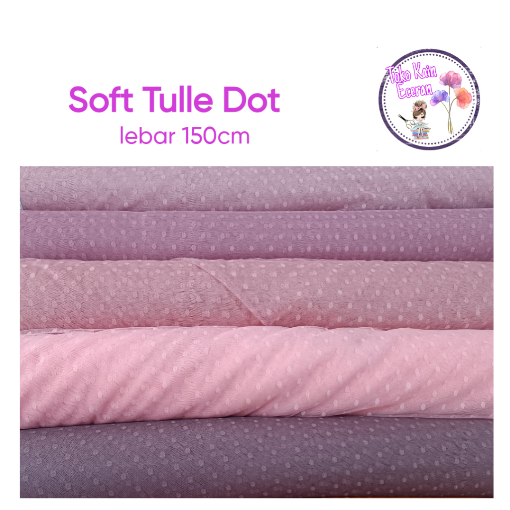 Jual KAIN TILE DOT / SOFT TILE DOT/ TULLE DOTTI /TULLE DOTS BINTIK POLKADOT HALUS/ POLKA DOT ...