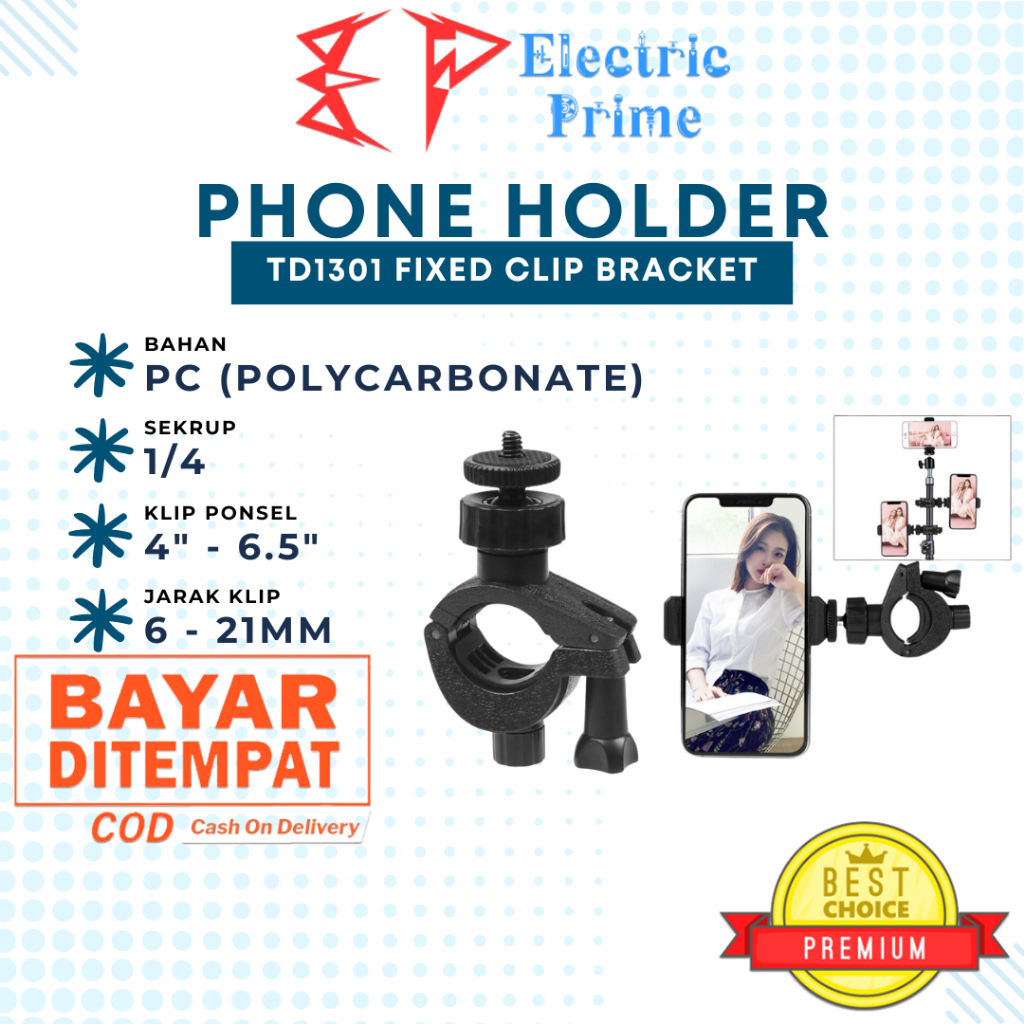 Jual Phone Holder Klip HP Universal Clamp Stand Action Camera Camp ...