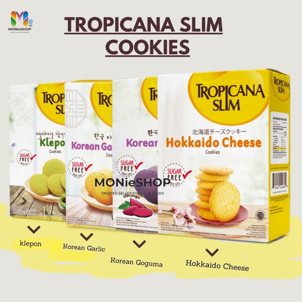 Jual MONIESHOP- TROPICANA SLIM COOKIES Hokkaido Cheese Cookies 100g ...