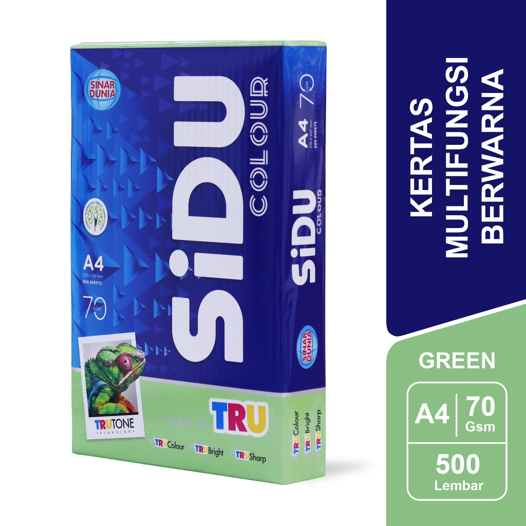 Jual SiDU Kertas Fotocopy Warna Hijau/Green 70 GSM A4 1 RIM - SDU CLR ...