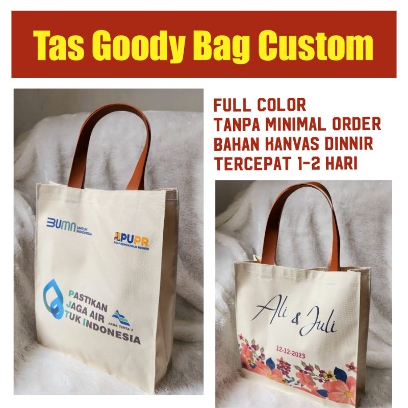 Jual Tas Goody Bag Kanvas Custom - Tas wedding bridesmaid ulang tahun ...