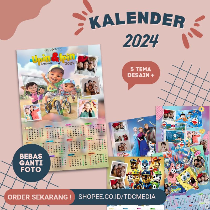 Jual KALENDER CUSTOM 2024 Tema Kartun Anak | Shopee Indonesia