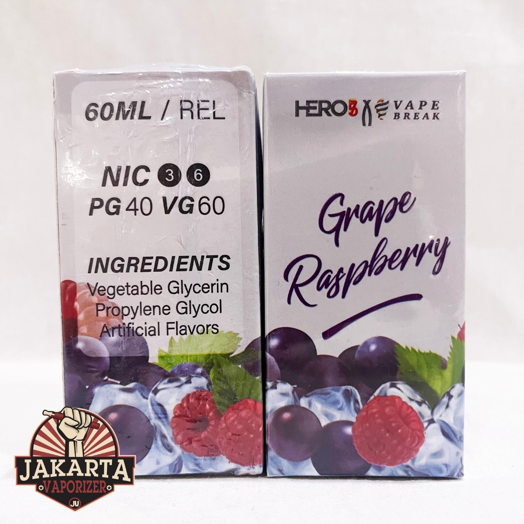 Jual GRAPE RASPBERRY 60ML 3MG BY HERO57 | Shopee Indonesia
