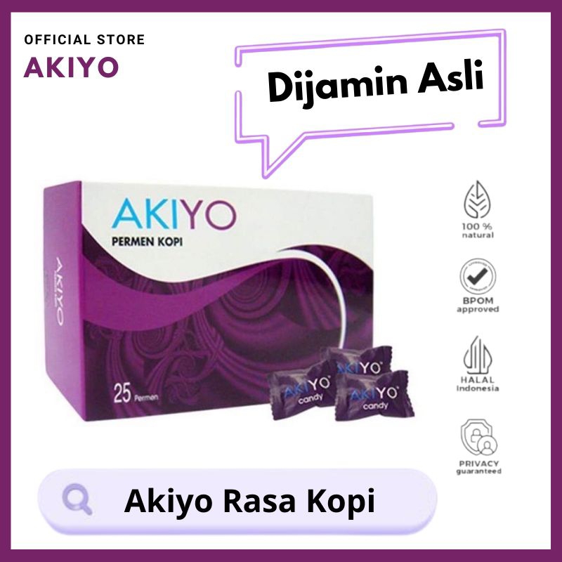 Jual Akiyo candy permen kopi 1 Box isi 25 pcs Asli Original Bpom | Shopee Indonesia