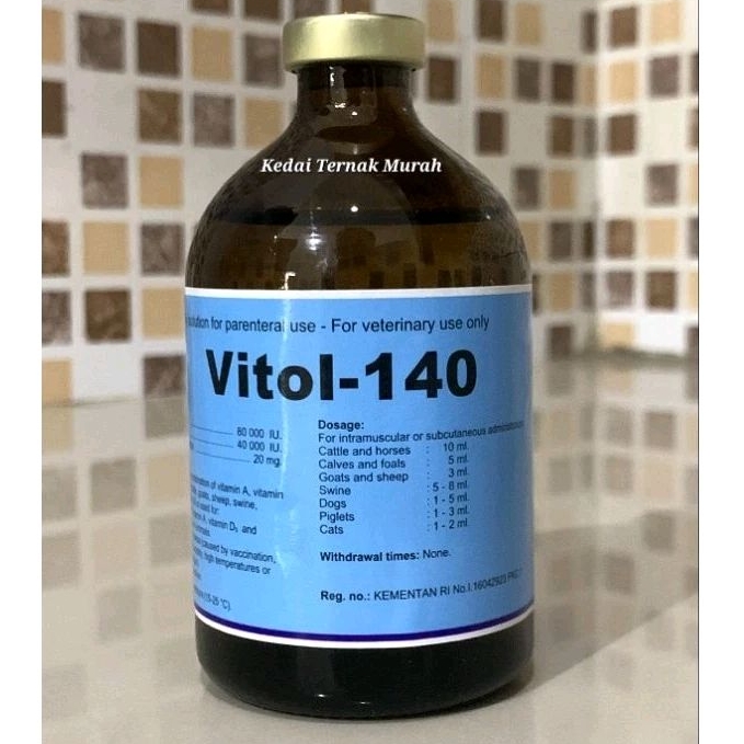 Jual Vitol 140 inj 100 ml Vitamin Ade Meningkatkan Fertilitas dan Pertumbuhan Hewan Sapi Kuda ...
