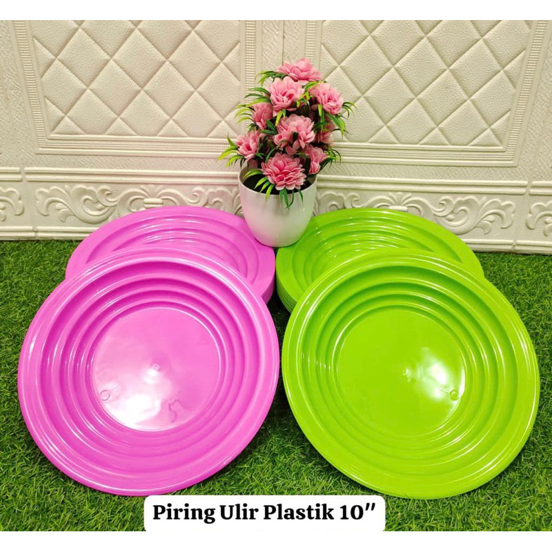 Jual Piring makan plastik 10" besar piring catering 25cm (12pcs) | Shopee Indonesia