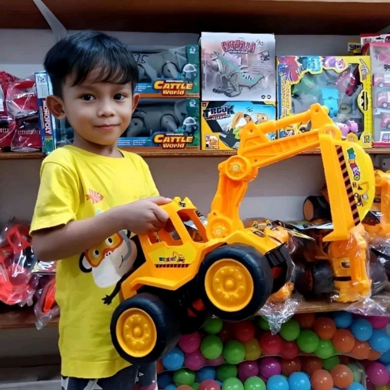 Jual Mainan Truk Beko Jumbo Murah Edukasi - Truck Excavator Kobelco ...
