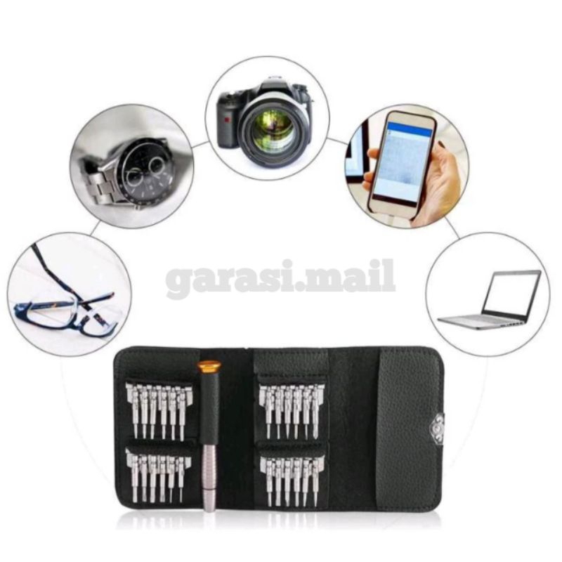 Jual Obeng Set 25 in 1 Reparasi Handphone Laptop PC Kacamata Jam Kamera Mod Bintang Plus Minus ...