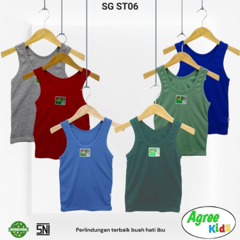 Jual ( 3 Pcs ) Singlet Anak Agree ST 06 Warna | Singlet Anak Agree ...