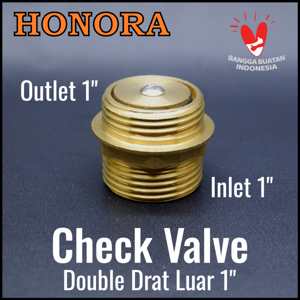 Jual Check Valve Kuningan atau One Way Flow Merek HONORA Double Drat ...
