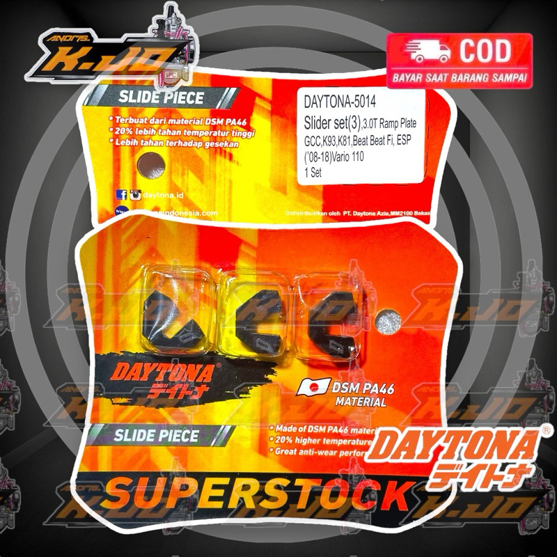Jual 5014 Daytona Slide Piece Slider Beat Scoopy Vario Genio Deluxe Spacy 110 Karbu Fi ESP ...