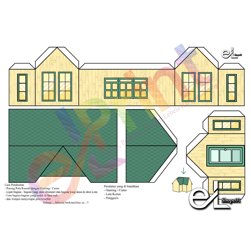 Jual Papercraft Pola Rumah / Mainan Edukatif Anak | Shopee Indonesia