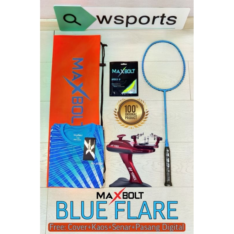 Jual Raket Badminton Maxbolt BLUE FLARE Original | Shopee Indonesia