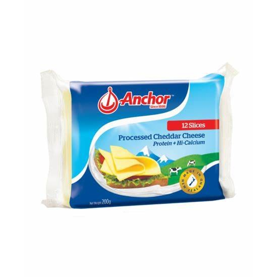 Jual Anchor Cheddar Block Cheese 150g / Cheddar 12 Slices 200g ...