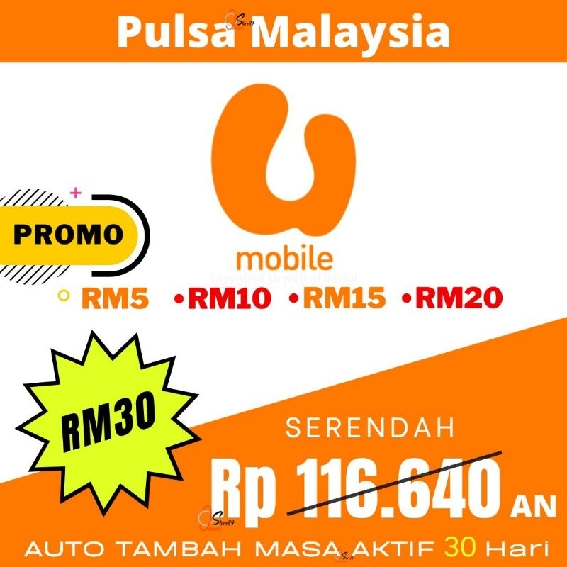 Jual PULSA MALAYSIA Umobile [ MURAH ] RM5 - RM10 - RM15 - RM20 - RM30 - RM50 - RM55 - RM60 ...