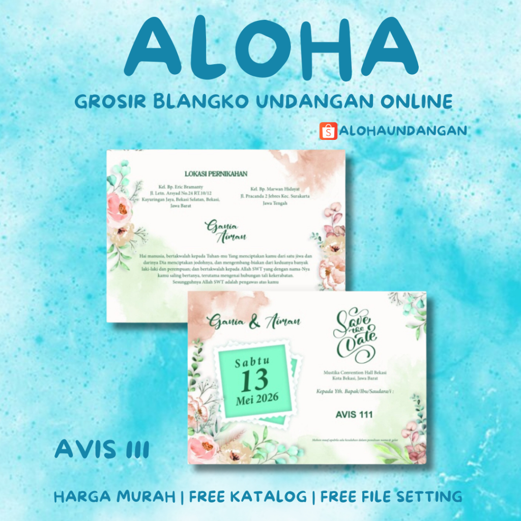 Jual BLANGKO UNDANGAN AVIS 111 | Blangko Undangan kosong | Kertas ...